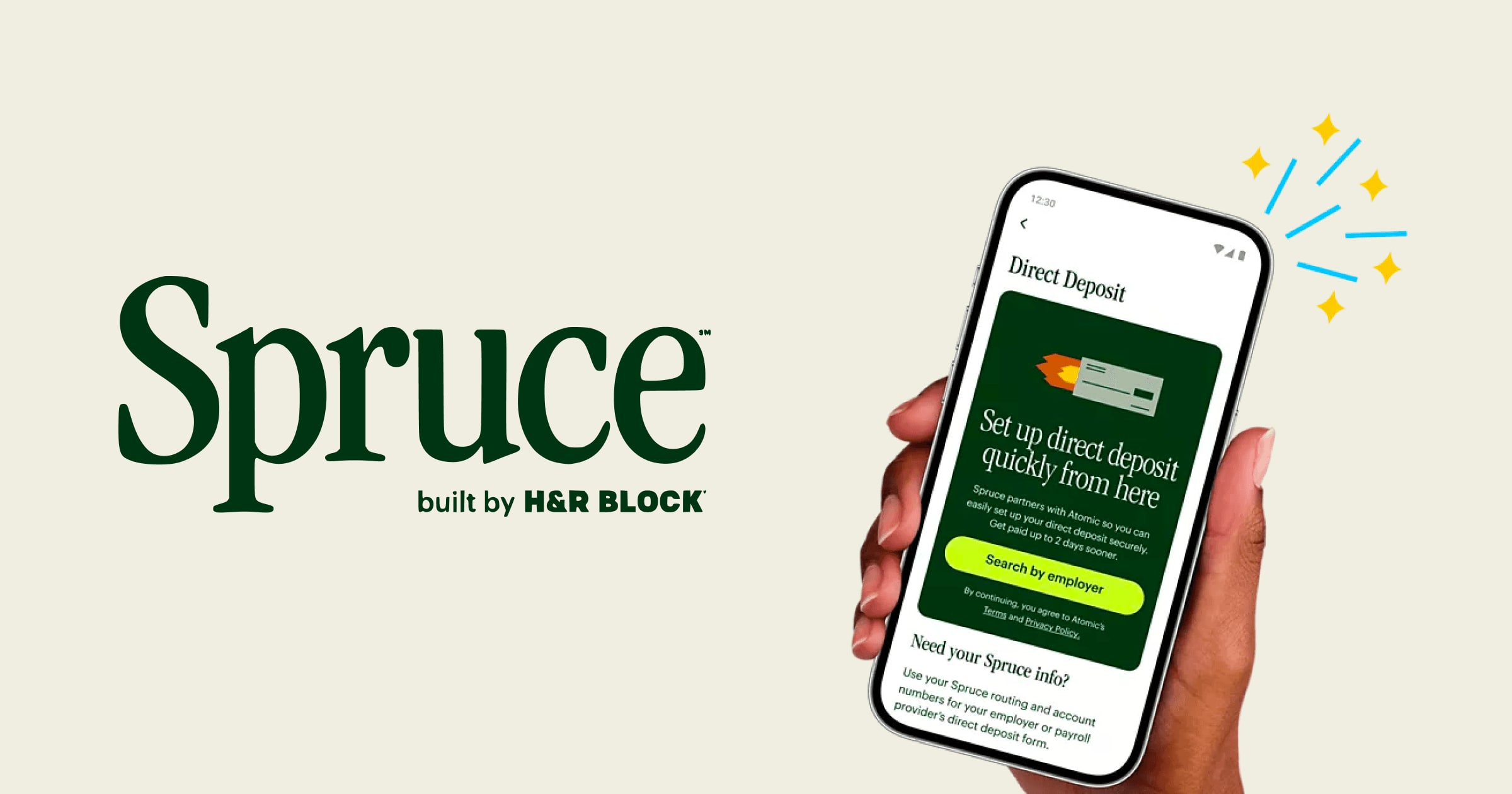 Spruce by H&R Block introduces simplified and secure direct deposit set-up with Atomic
