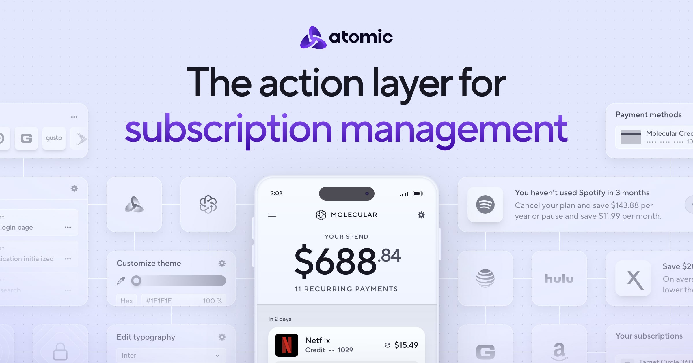 Atomic: Bill and subscription management